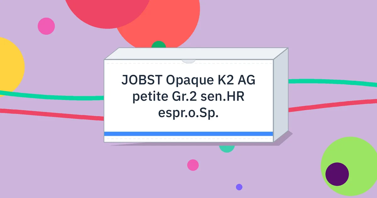 Symbolbild: Packung mit der Aufschrift JOBST Opaque K2 AG petite Gr.2 sen.HR espr.o.Sp. (PZN 16285878) – Verfügbarkeit und Bezug in Apotheken in Frankfurt am Main