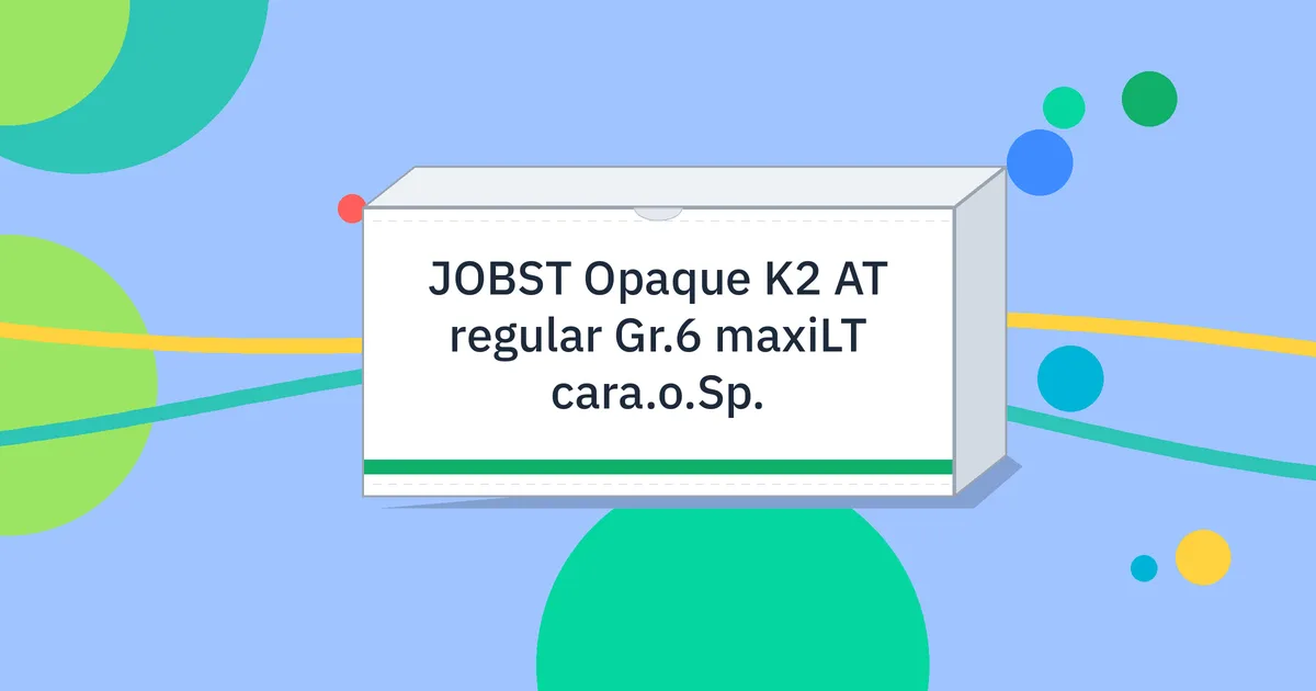 Symbolbild: Packung mit der Aufschrift JOBST Opaque K2 AT regular Gr.6 maxiLT cara.o.Sp. (PZN 13121975) – Verfügbarkeit und Bezug in Apotheken in Frankfurt am Main