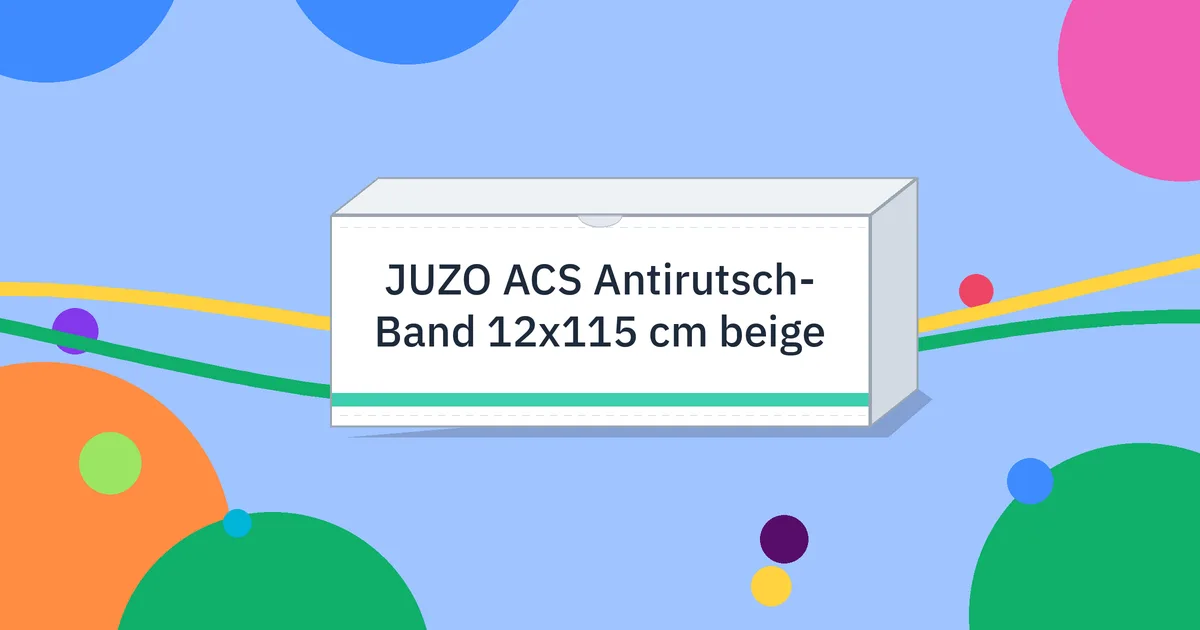 Symbolbild: Packung mit der Aufschrift JUZO ACS Antirutsch-Band 12x115 cm beige (PZN 13884868) – Verfügbarkeit und Bezug in Apotheken in Frankfurt am Main
