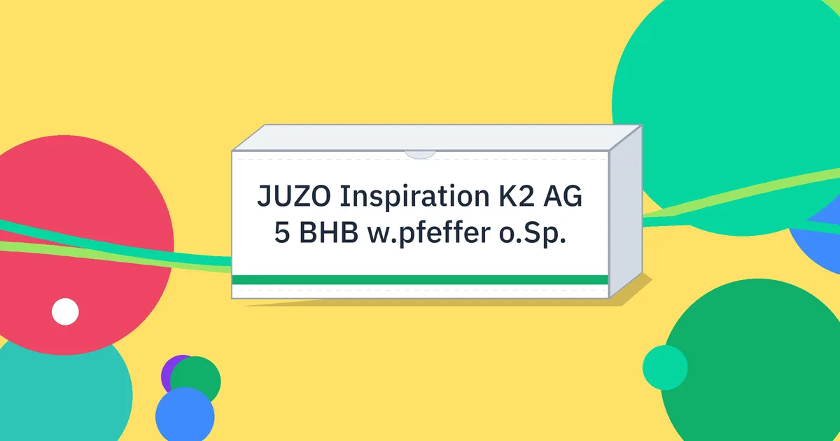 Symbolbild: Packung mit der Aufschrift JUZO Inspiration K2 AG 5 BHB w.pfeffer o.Sp. (PZN 14849147) – Verfügbarkeit und Bezug in Apotheken in Frankfurt am Main
