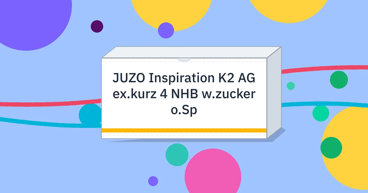 Symbolbild: Packung mit der Aufschrift JUZO Inspiration K2 AG ex.kurz 4 NHB w.zucker o.Sp (PZN 14964167) – Verfügbarkeit und Bezug in Apotheken in Frankfurt am Main