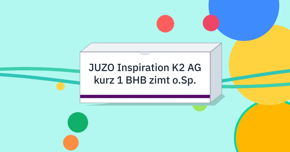 Symbolbild: Packung mit der Aufschrift JUZO Inspiration K2 AG kurz 1 BHB zimt o.Sp. (PZN 14834648) – Verfügbarkeit und Bezug in Apotheken in Frankfurt am Main