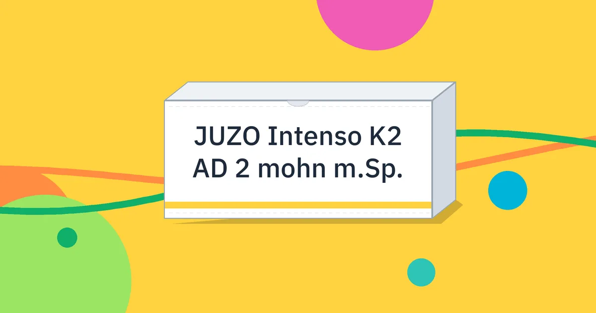 Symbolbild: Packung mit der Aufschrift JUZO Intenso K2 AD 2 mohn m.Sp. (PZN 18606424) – Verfügbarkeit und Bezug in Apotheken in Frankfurt am Main