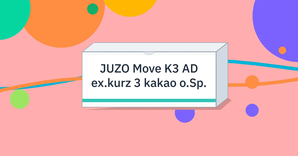 Symbolbild: Packung mit der Aufschrift JUZO Move K3 AD ex.kurz 3 kakao o.Sp. (PZN 18573943) – Verfügbarkeit und Bezug in Apotheken in Frankfurt am Main