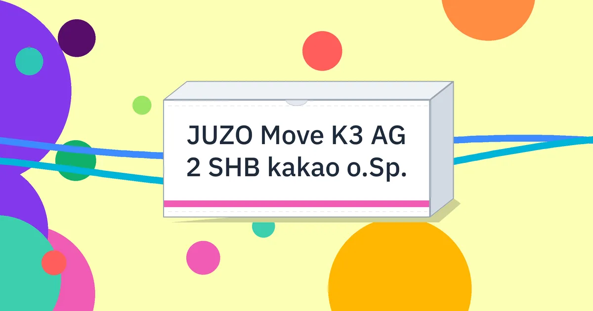 Symbolbild: Packung mit der Aufschrift JUZO Move K3 AG 2 SHB kakao o.Sp. (PZN 18589358) – Verfügbarkeit und Bezug in Apotheken in Frankfurt am Main