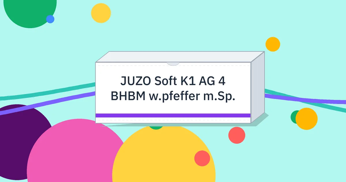 Symbolbild: Packung mit der Aufschrift JUZO Soft K1 AG 4 BHBM w.pfeffer m.Sp. (PZN 14862722) – Verfügbarkeit und Bezug in Apotheken in Frankfurt am Main
