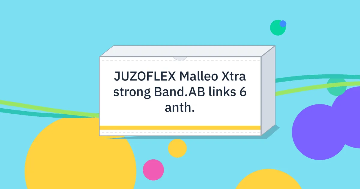 Symbolbild: Packung mit der Aufschrift JUZOFLEX Malleo Xtra strong Band.AB links 6 anth. (PZN 16634876) – Verfügbarkeit und Bezug in Apotheken in Frankfurt am Main
