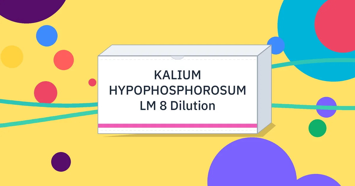 Symbolbild: Packung mit der Aufschrift KALIUM HYPOPHOSPHOROSUM LM 8 Dilution (PZN 12921923) – Verfügbarkeit und Bezug in Apotheken in Frankfurt am Main
