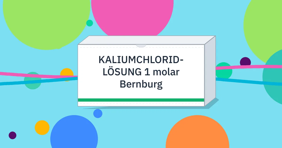 Symbolbild: Packung mit der Aufschrift KALIUMCHLORID-LÖSUNG 1 molar Bernburg (PZN 03196771) – Verfügbarkeit und Bezug in Apotheken in Frankfurt am Main