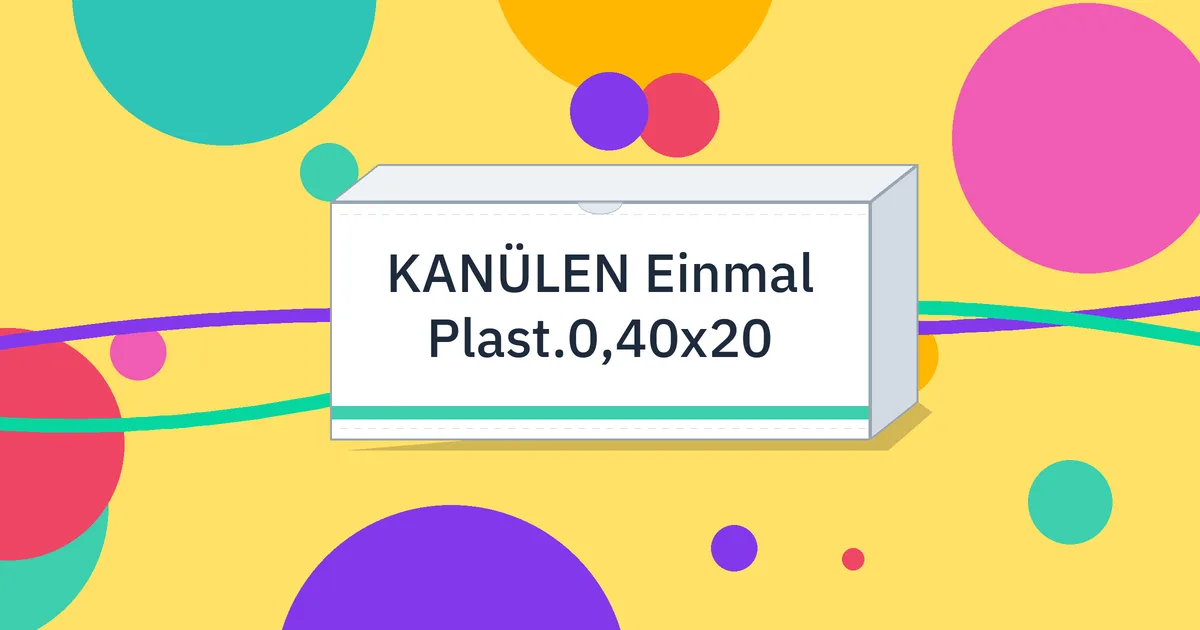 Symbolbild: Packung mit der Aufschrift KANÜLEN Einmal Plast.0,40x20 (PZN 01729223) – Verfügbarkeit und Bezug in Apotheken in Frankfurt am Main