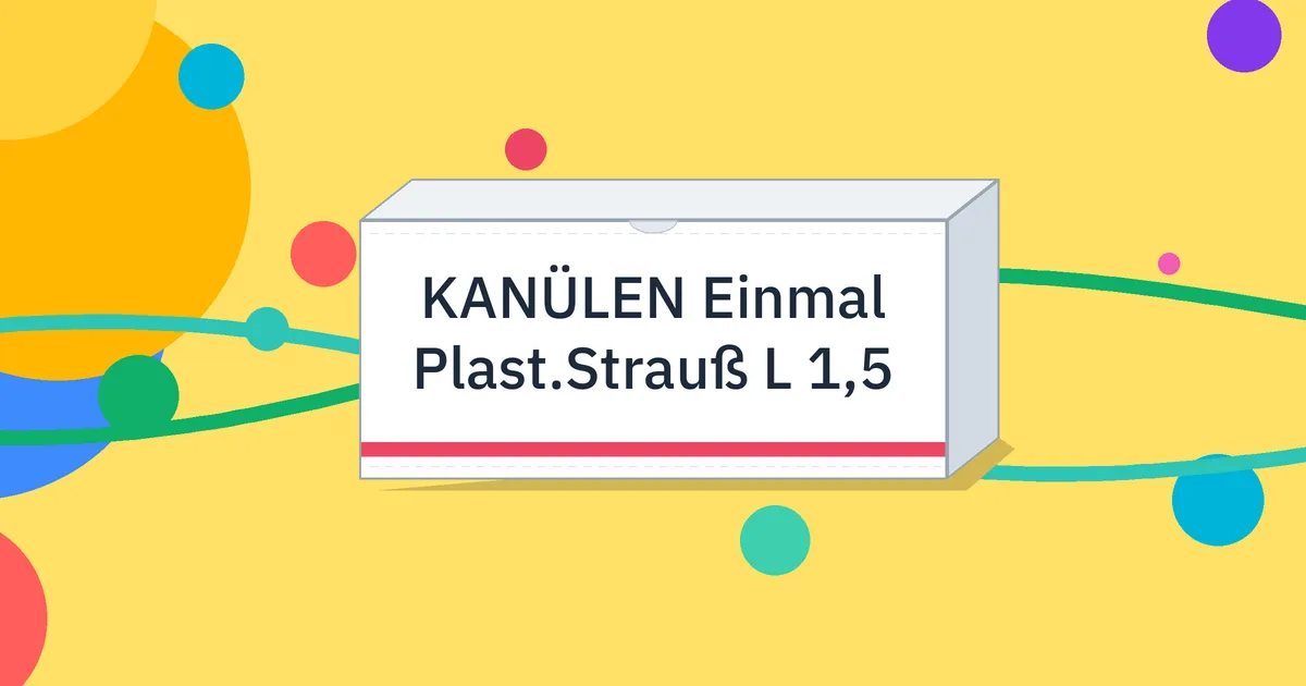 Symbolbild: Packung mit der Aufschrift KANÜLEN Einmal Plast.Strauß L 1,5 (PZN 02441056) – Verfügbarkeit und Bezug in Apotheken in Frankfurt am Main