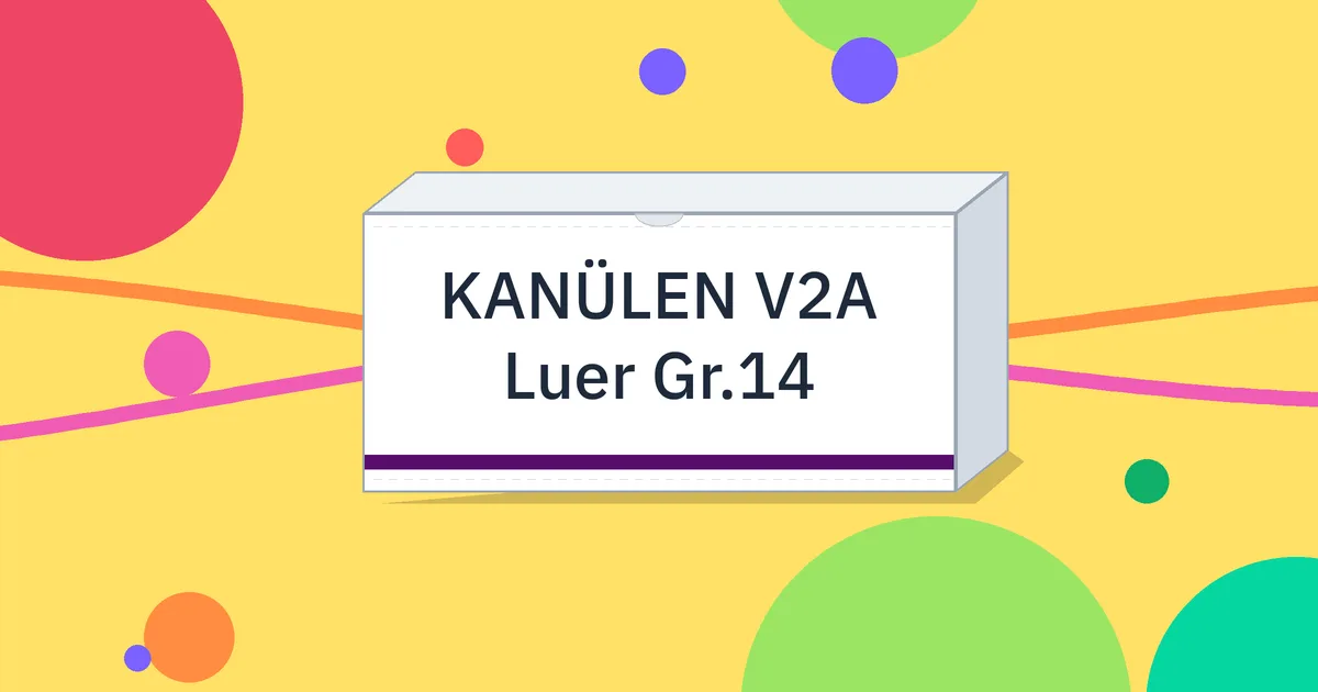 Symbolbild: Packung mit der Aufschrift KANÜLEN V2A Luer Gr.14 (PZN 02439527) – Verfügbarkeit und Bezug in Apotheken in Frankfurt am Main