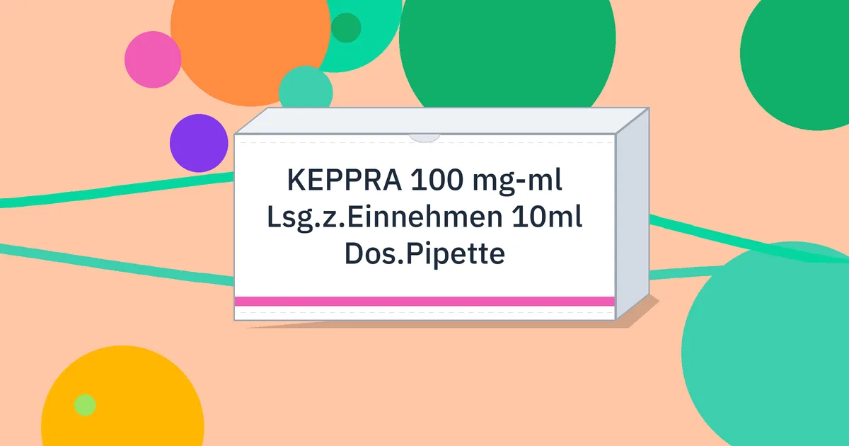 Symbolbild: Packung mit der Aufschrift KEPPRA 100 mg-ml Lsg.z.Einnehmen 10ml Dos.Pipette (PZN 07377794) – Verfügbarkeit und Bezug in Apotheken in Frankfurt am Main