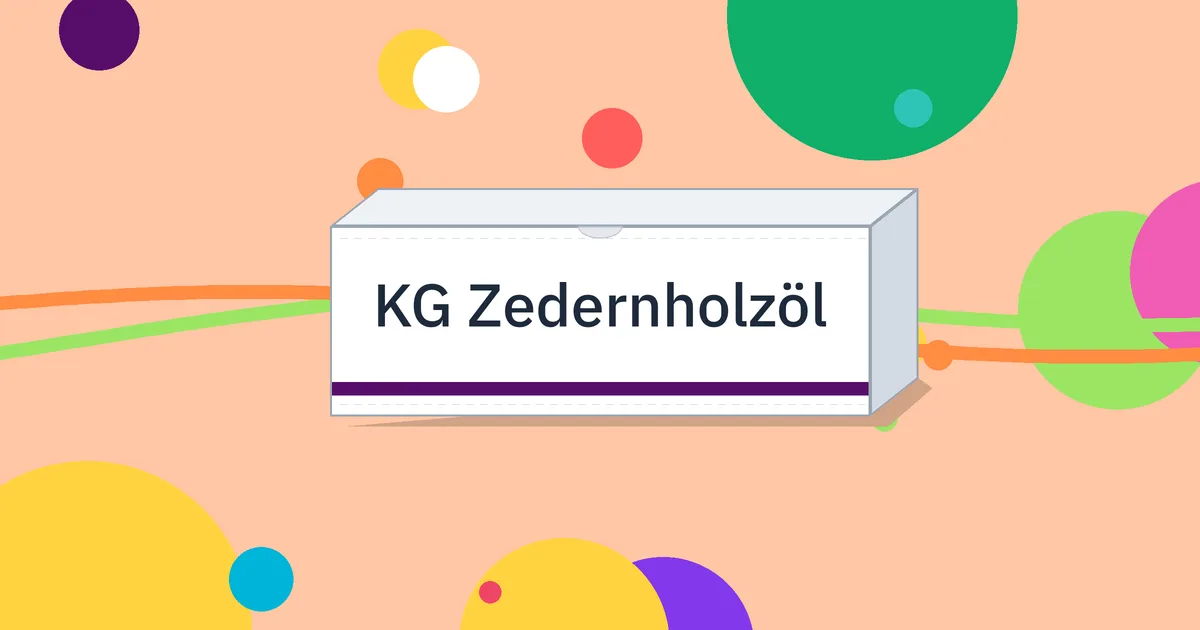 Symbolbild: Packung mit der Aufschrift KG Zedernholzöl (PZN 18787242) – Verfügbarkeit und Bezug in Apotheken in Frankfurt am Main