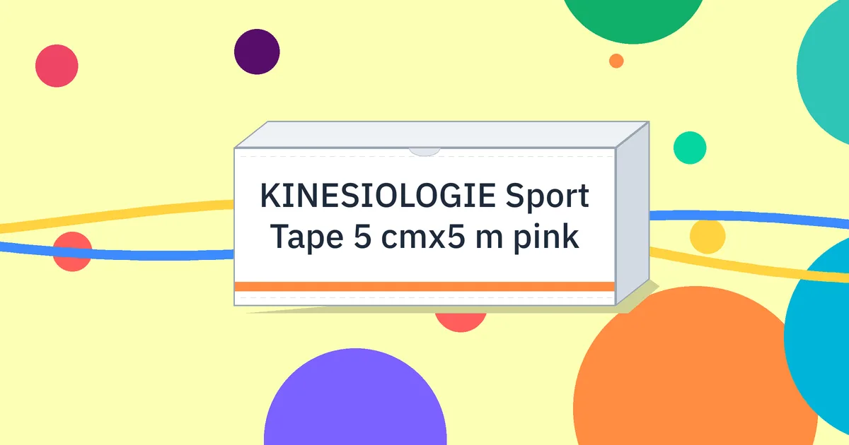 Symbolbild: Packung mit der Aufschrift KINESIOLOGIE Sport Tape 5 cmx5 m pink (PZN 00725393) – Verfügbarkeit und Bezug in Apotheken in Frankfurt am Main