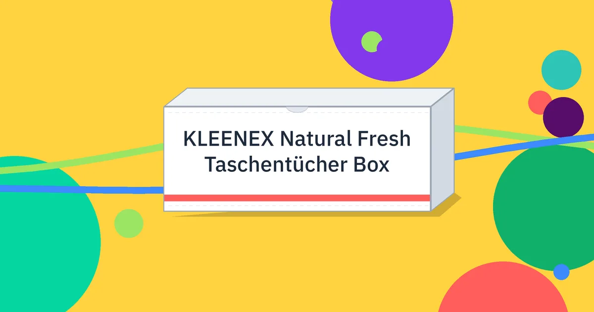 Symbolbild: Packung mit der Aufschrift KLEENEX Natural Fresh Taschentücher Box (PZN 18063604) – Verfügbarkeit und Bezug in Apotheken in Frankfurt am Main