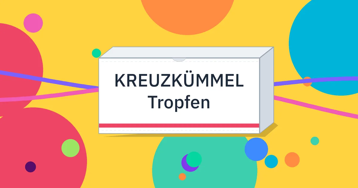 Symbolbild: Packung mit der Aufschrift KREUZKÜMMEL Tropfen (PZN 17555363) – Verfügbarkeit und Bezug in Apotheken in Frankfurt am Main