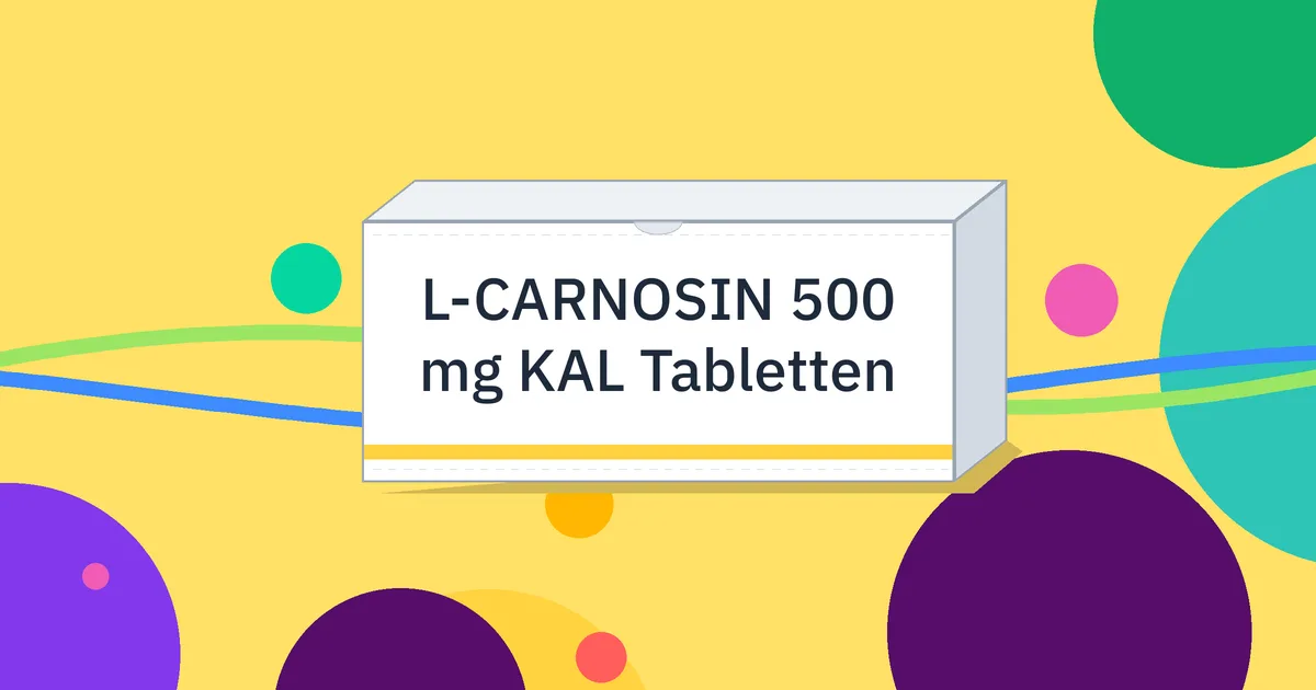 Symbolbild: Packung mit der Aufschrift L-CARNOSIN 500 mg KAL Tabletten (PZN 18654245) – Verfügbarkeit und Bezug in Apotheken in Frankfurt am Main