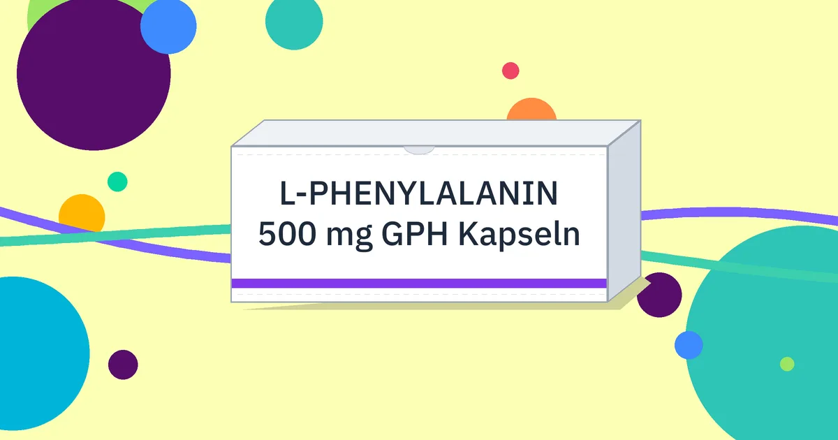 Symbolbild: Packung mit der Aufschrift L-PHENYLALANIN 500 mg GPH Kapseln (PZN 01292364) – Verfügbarkeit und Bezug in Apotheken in Frankfurt am Main