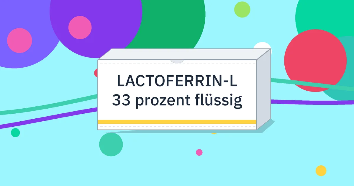 Symbolbild: Packung mit der Aufschrift LACTOFERRIN-L 33 prozent flüssig (PZN 19641730) – Verfügbarkeit und Bezug in Apotheken in Frankfurt am Main