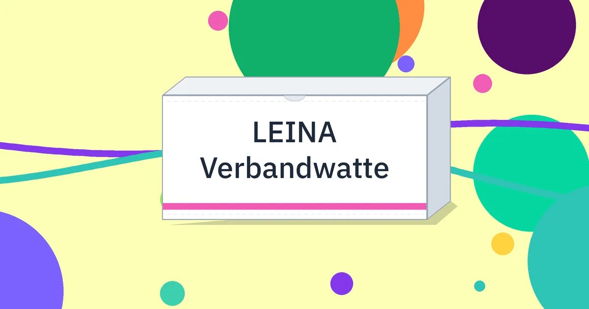 Symbolbild: Packung mit der Aufschrift LEINA Verbandwatte (PZN 08716293) – Verfügbarkeit und Bezug in Apotheken in Frankfurt am Main