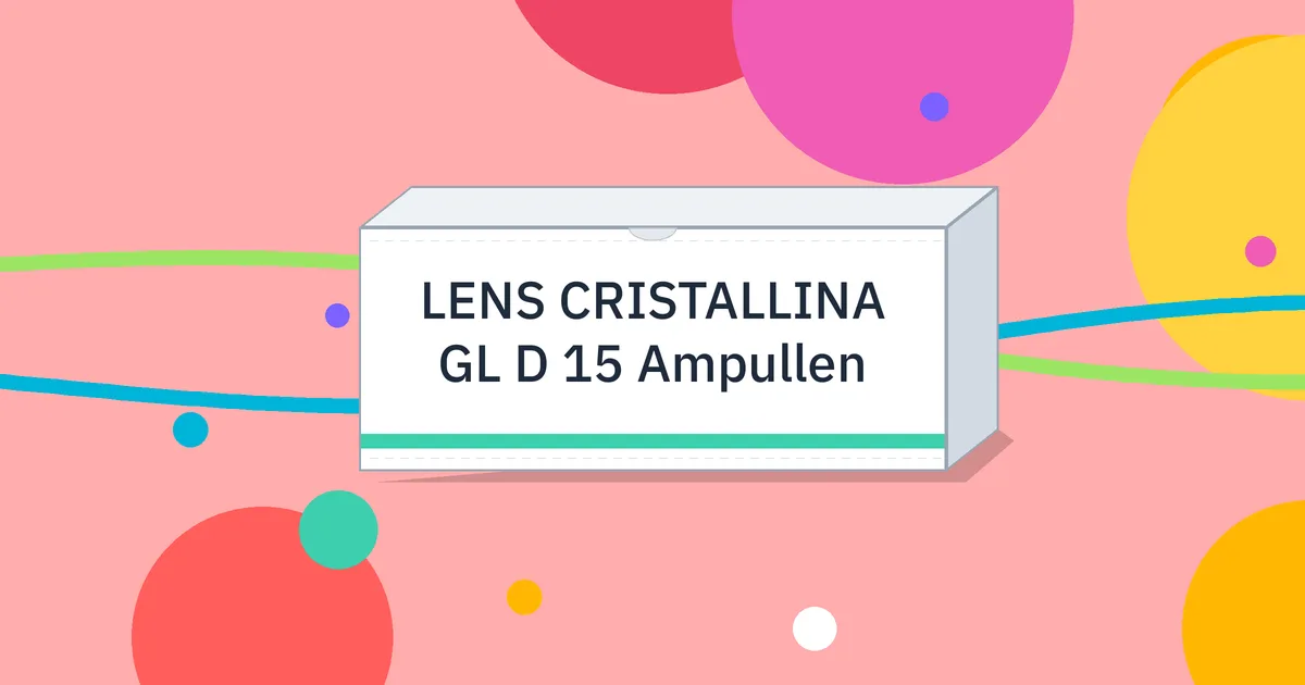 Symbolbild: Packung mit der Aufschrift LENS CRISTALLINA GL D 15 Ampullen (PZN 02881045) – Verfügbarkeit und Bezug in Apotheken in Frankfurt am Main