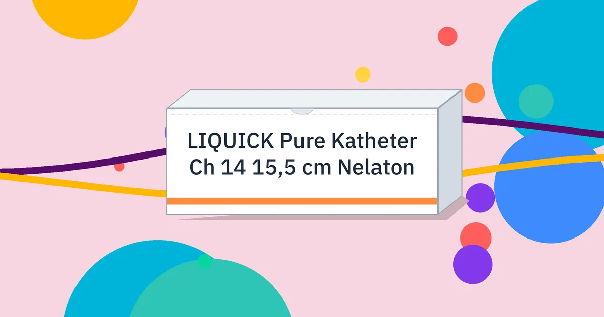 Symbolbild: Packung mit der Aufschrift LIQUICK Pure Katheter Ch 14 15,5 cm Nelaton (PZN 03069742) – Verfügbarkeit und Bezug in Apotheken in Frankfurt am Main