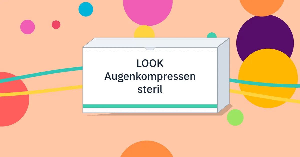 Symbolbild: Packung mit der Aufschrift LOOK Augenkompressen steril (PZN 00483004) – Verfügbarkeit und Bezug in Apotheken in Frankfurt am Main