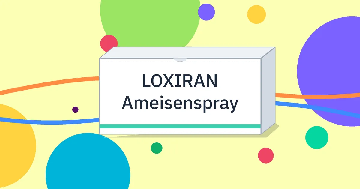 Symbolbild: Packung mit der Aufschrift LOXIRAN Ameisenspray (PZN 04178077) – Verfügbarkeit und Bezug in Apotheken in Frankfurt am Main