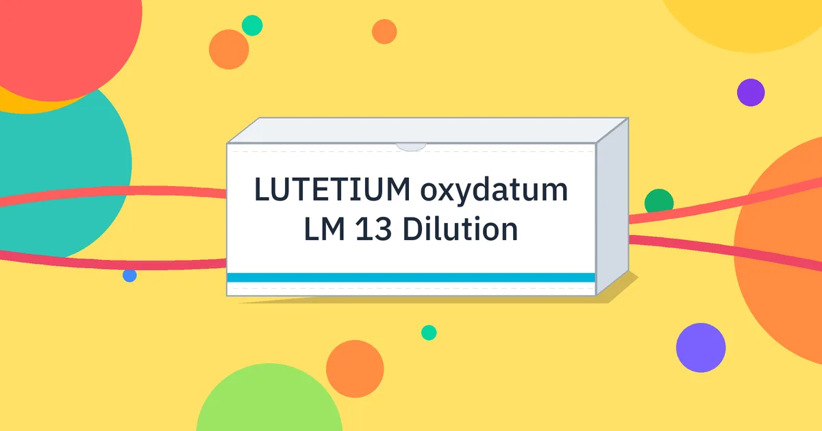 Symbolbild: Packung mit der Aufschrift LUTETIUM oxydatum LM 13 Dilution (PZN 12934819) – Verfügbarkeit und Bezug in Apotheken in Frankfurt am Main