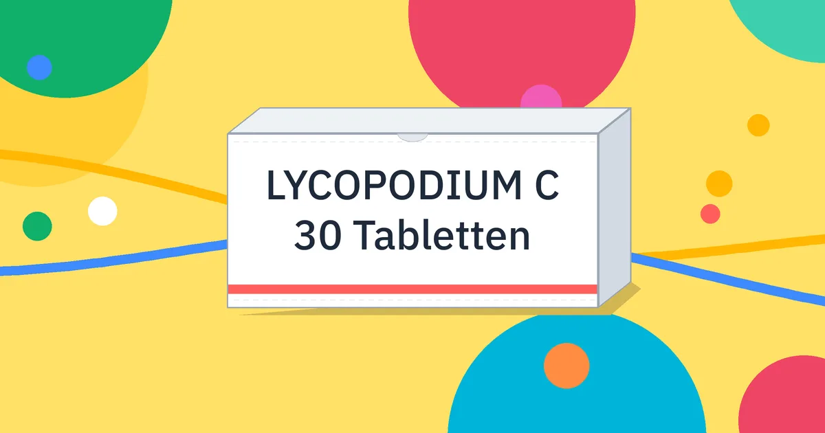 Symbolbild: Packung mit der Aufschrift LYCOPODIUM C 30 Tabletten (PZN 04225463) – Verfügbarkeit und Bezug in Apotheken in Frankfurt am Main