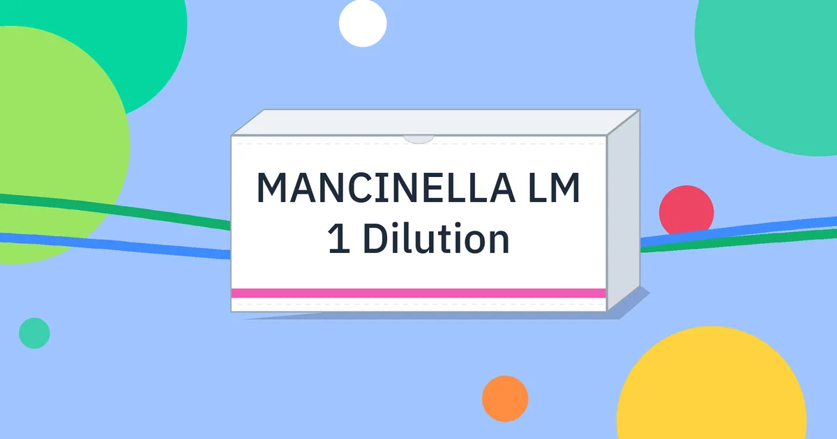 Symbolbild: Packung mit der Aufschrift MANCINELLA LM 1 Dilution (PZN 13540672) – Verfügbarkeit und Bezug in Apotheken in Frankfurt am Main
