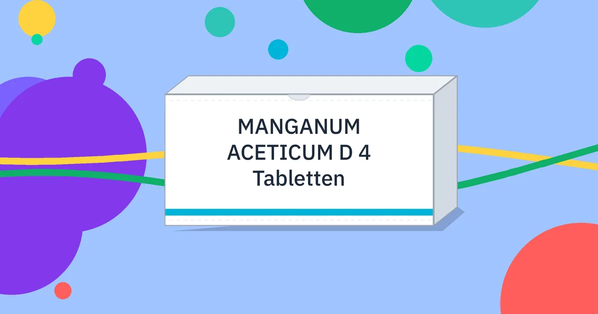 Symbolbild: Packung mit der Aufschrift MANGANUM ACETICUM D 4 Tabletten (PZN 02927014) – Verfügbarkeit und Bezug in Apotheken in Frankfurt am Main