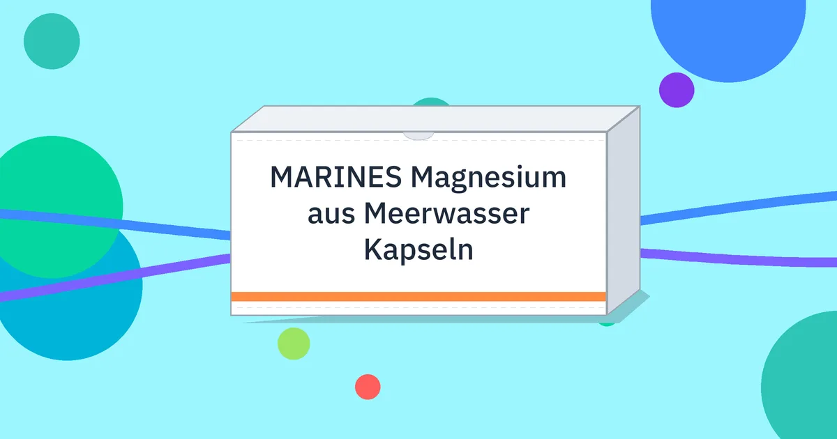 Symbolbild: Packung mit der Aufschrift MARINES Magnesium aus Meerwasser Kapseln (PZN 14227345) – Verfügbarkeit und Bezug in Apotheken in Frankfurt am Main
