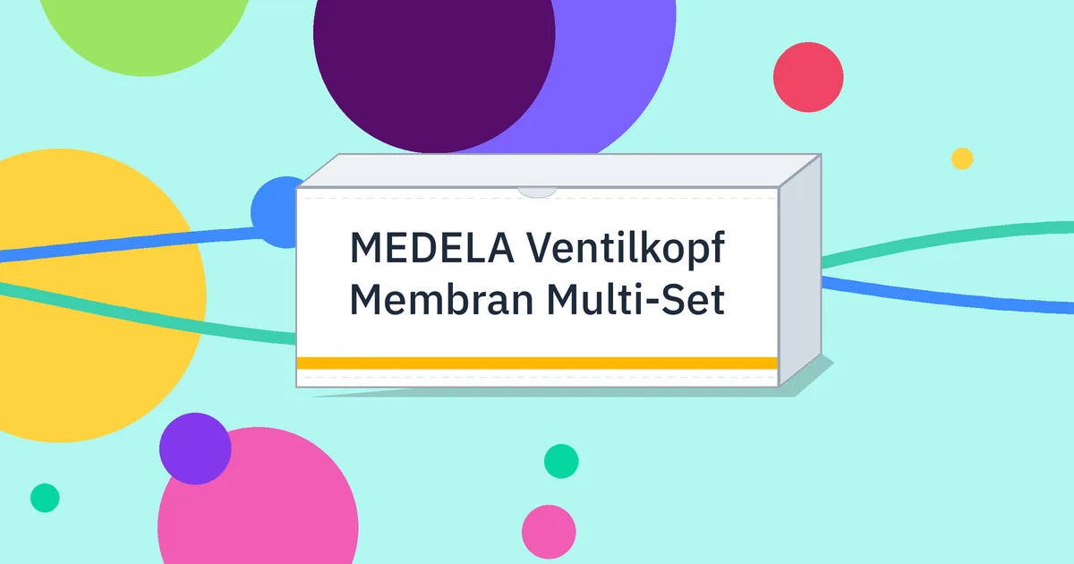 Symbolbild: Packung mit der Aufschrift MEDELA Ventilkopf Membran Multi-Set (PZN 03673834) – Verfügbarkeit und Bezug in Apotheken in Frankfurt am Main