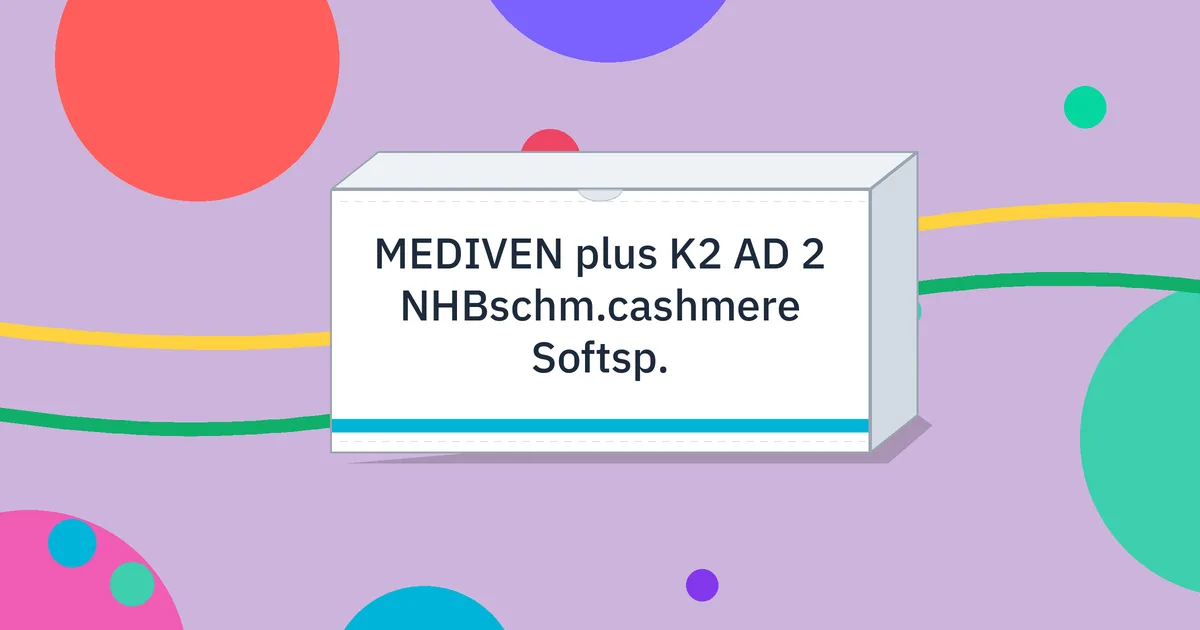 Symbolbild: Packung mit der Aufschrift MEDIVEN plus K2 AD 2 NHBschm.cashmere Softsp. (PZN 15938172) – Verfügbarkeit und Bezug in Apotheken in Frankfurt am Main