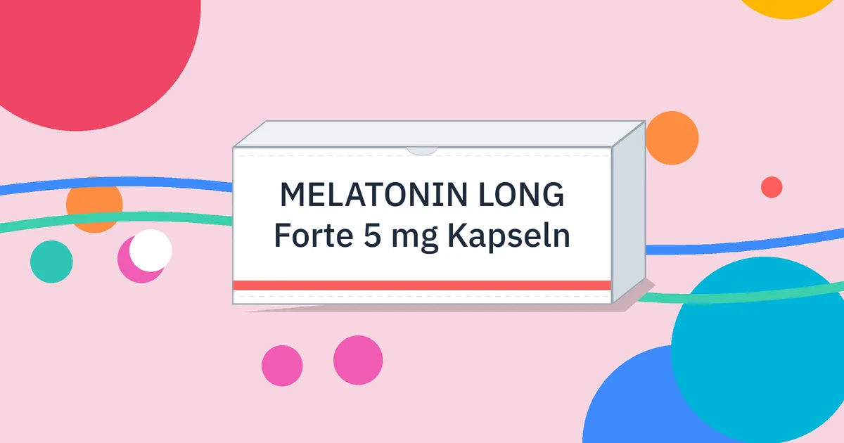 Symbolbild: Packung mit der Aufschrift MELATONIN LONG Forte 5 mg Kapseln (PZN 18002347) – Verfügbarkeit und Bezug in Apotheken in Frankfurt am Main