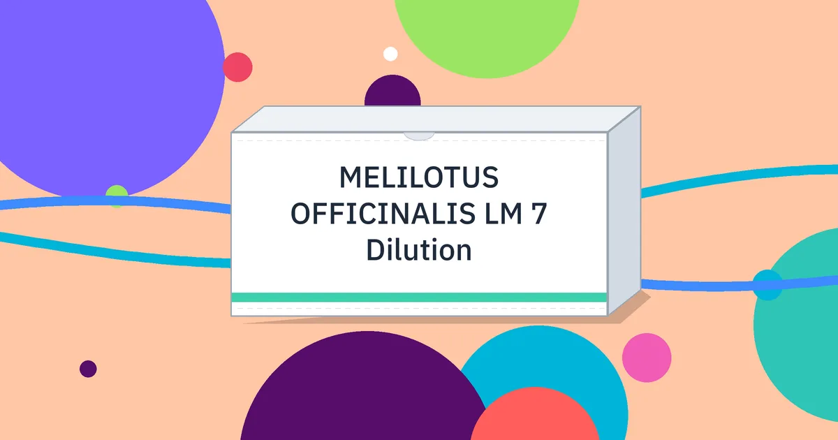 Symbolbild: Packung mit der Aufschrift MELILOTUS OFFICINALIS LM 7 Dilution (PZN 13602781) – Verfügbarkeit und Bezug in Apotheken in Frankfurt am Main