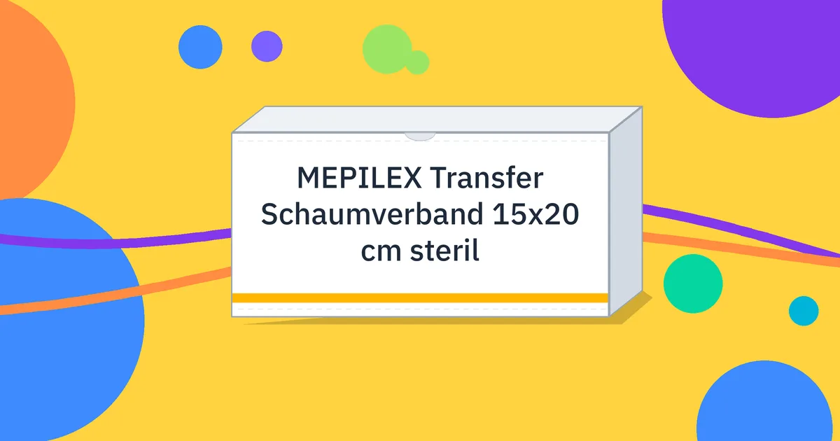 Symbolbild: Packung mit der Aufschrift MEPILEX Transfer Schaumverband 15x20 cm steril (PZN 14221383) – Verfügbarkeit und Bezug in Apotheken in Frankfurt am Main