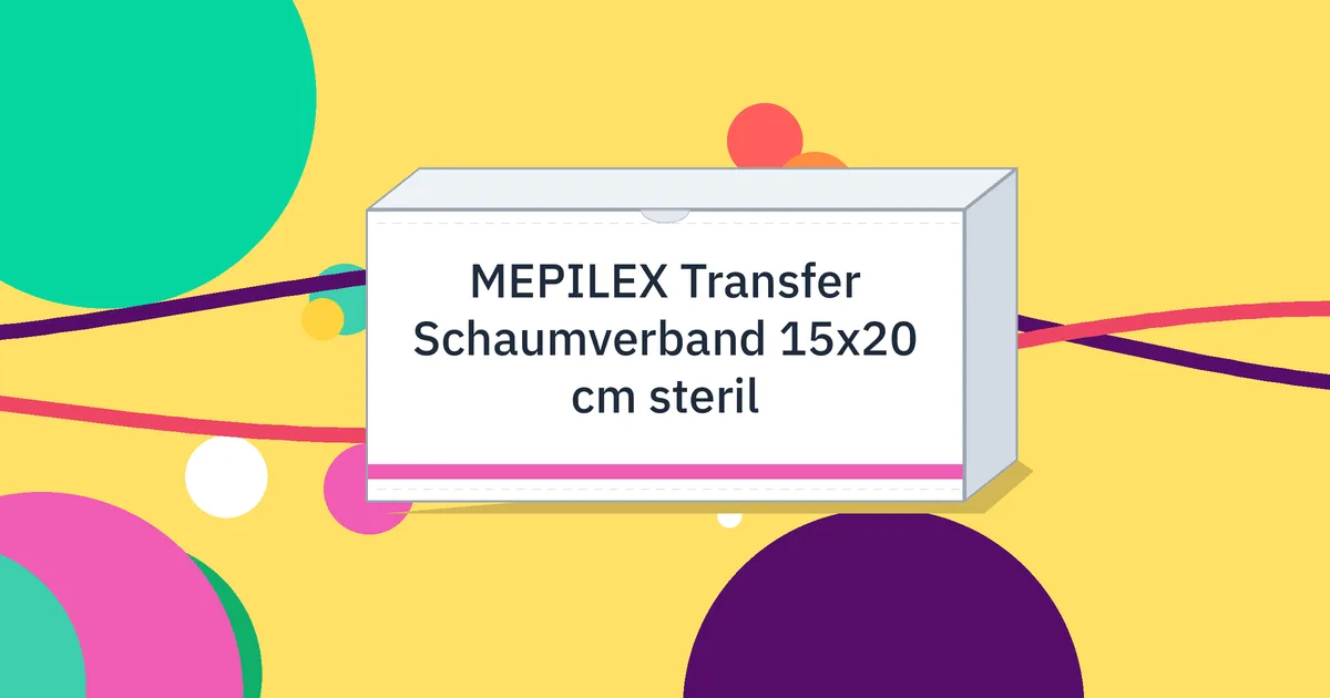 Symbolbild: Packung mit der Aufschrift MEPILEX Transfer Schaumverband 15x20 cm steril (PZN 17434872) – Verfügbarkeit und Bezug in Apotheken in Frankfurt am Main