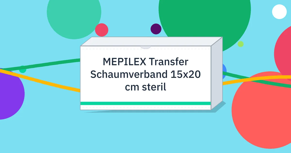 Symbolbild: Packung mit der Aufschrift MEPILEX Transfer Schaumverband 15x20 cm steril (PZN 18364234) – Verfügbarkeit und Bezug in Apotheken in Frankfurt am Main