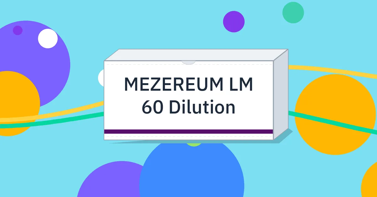 Symbolbild: Packung mit der Aufschrift MEZEREUM LM 60 Dilution (PZN 12956413) – Verfügbarkeit und Bezug in Apotheken in Frankfurt am Main