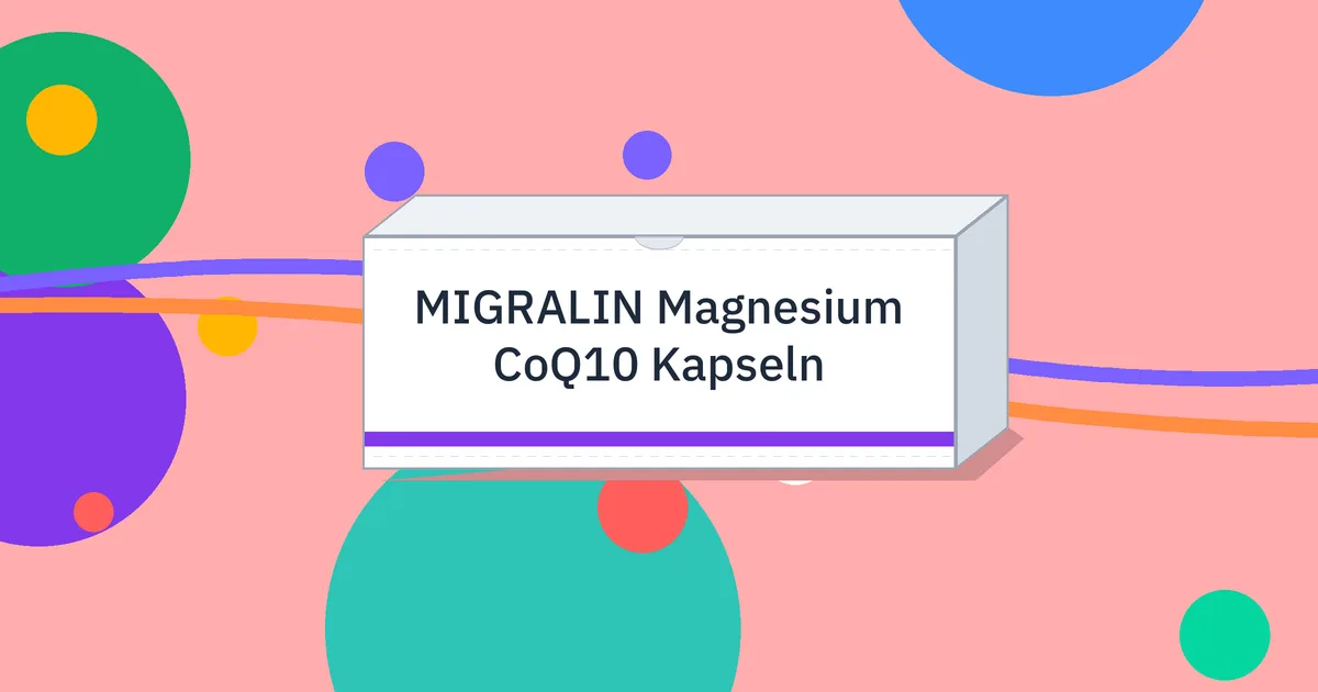 Symbolbild: Packung mit der Aufschrift MIGRALIN Magnesium CoQ10 Kapseln (PZN 18492825) – Verfügbarkeit und Bezug in Apotheken in Frankfurt am Main