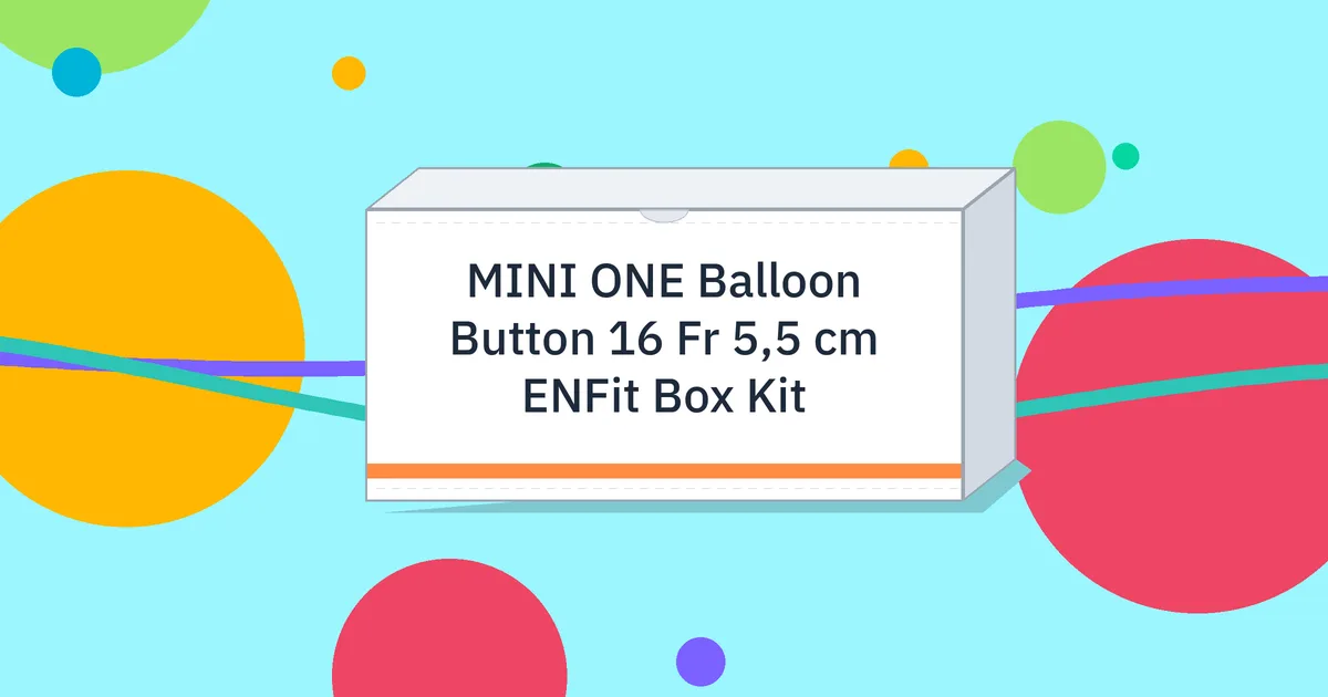 Symbolbild: Packung mit der Aufschrift MINI ONE Balloon Button 16 Fr 5,5 cm ENFit Box Kit (PZN 20134429) – Verfügbarkeit und Bezug in Apotheken in Frankfurt am Main