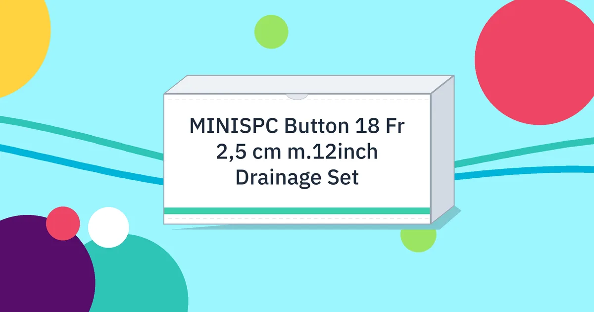 Symbolbild: Packung mit der Aufschrift MINISPC Button 18 Fr 2,5 cm m.12inch Drainage Set (PZN 20821058) – Verfügbarkeit und Bezug in Apotheken in Frankfurt am Main