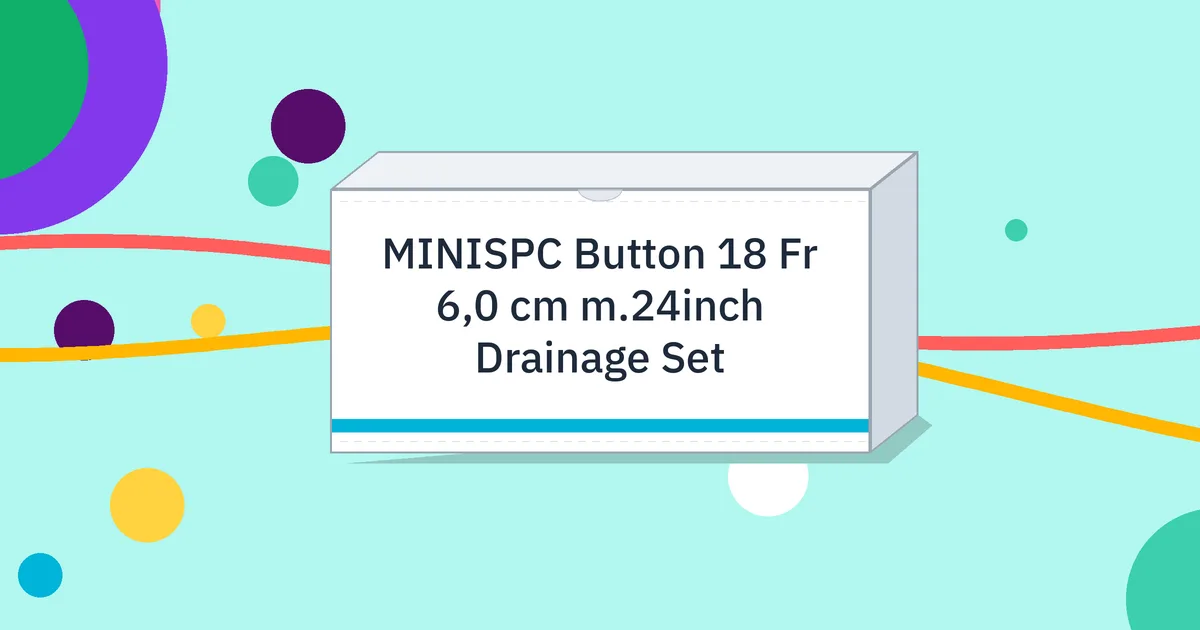 Symbolbild: Packung mit der Aufschrift MINISPC Button 18 Fr 6,0 cm m.24inch Drainage Set (PZN 20822253) – Verfügbarkeit und Bezug in Apotheken in Frankfurt am Main