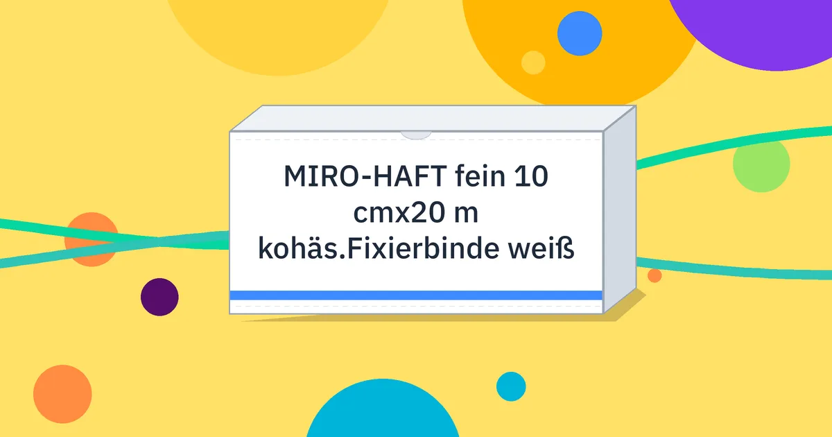 Symbolbild: Packung mit der Aufschrift MIRO-HAFT fein 10 cmx20 m kohäs.Fixierbinde weiß (PZN 06854536) – Verfügbarkeit und Bezug in Apotheken in Frankfurt am Main