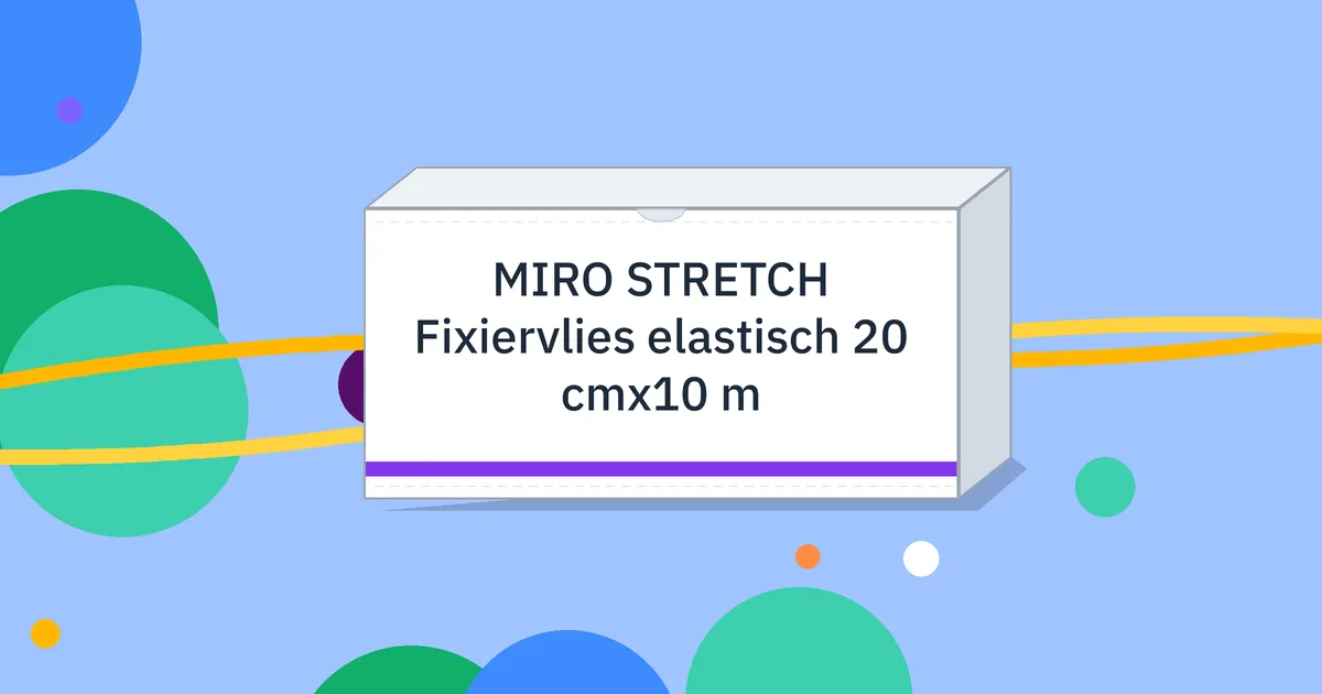 Symbolbild: Packung mit der Aufschrift MIRO STRETCH Fixiervlies elastisch 20 cmx10 m (PZN 06853761) – Verfügbarkeit und Bezug in Apotheken in Frankfurt am Main