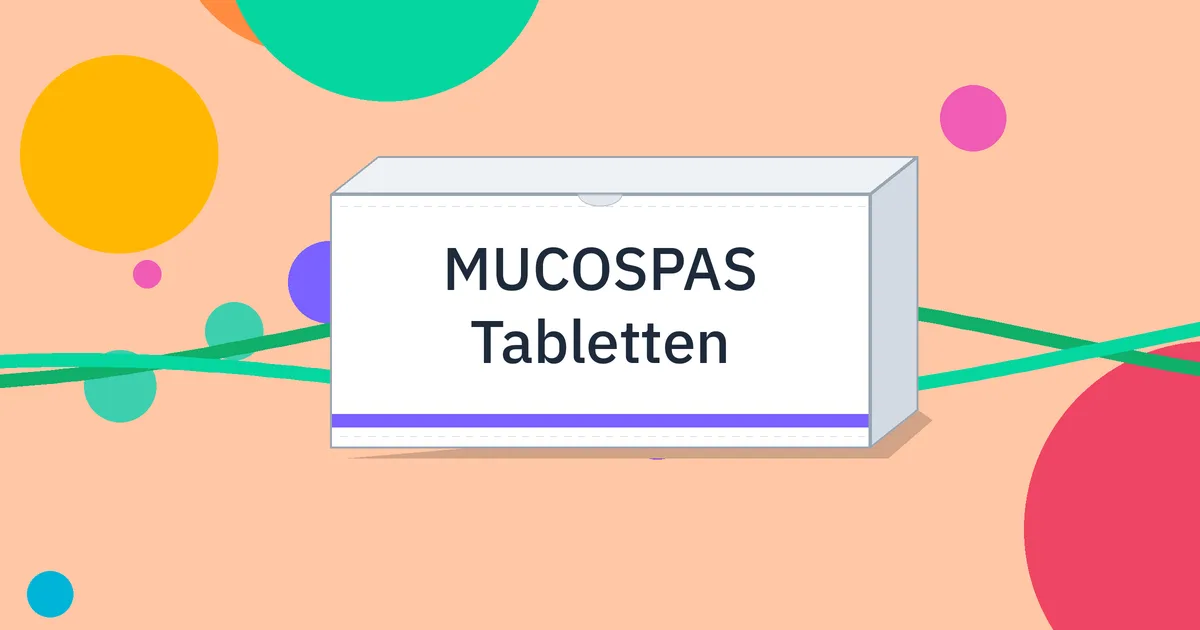 Symbolbild: Packung mit der Aufschrift MUCOSPAS Tabletten (PZN 05511490) – Verfügbarkeit und Bezug in Apotheken in Frankfurt am Main
