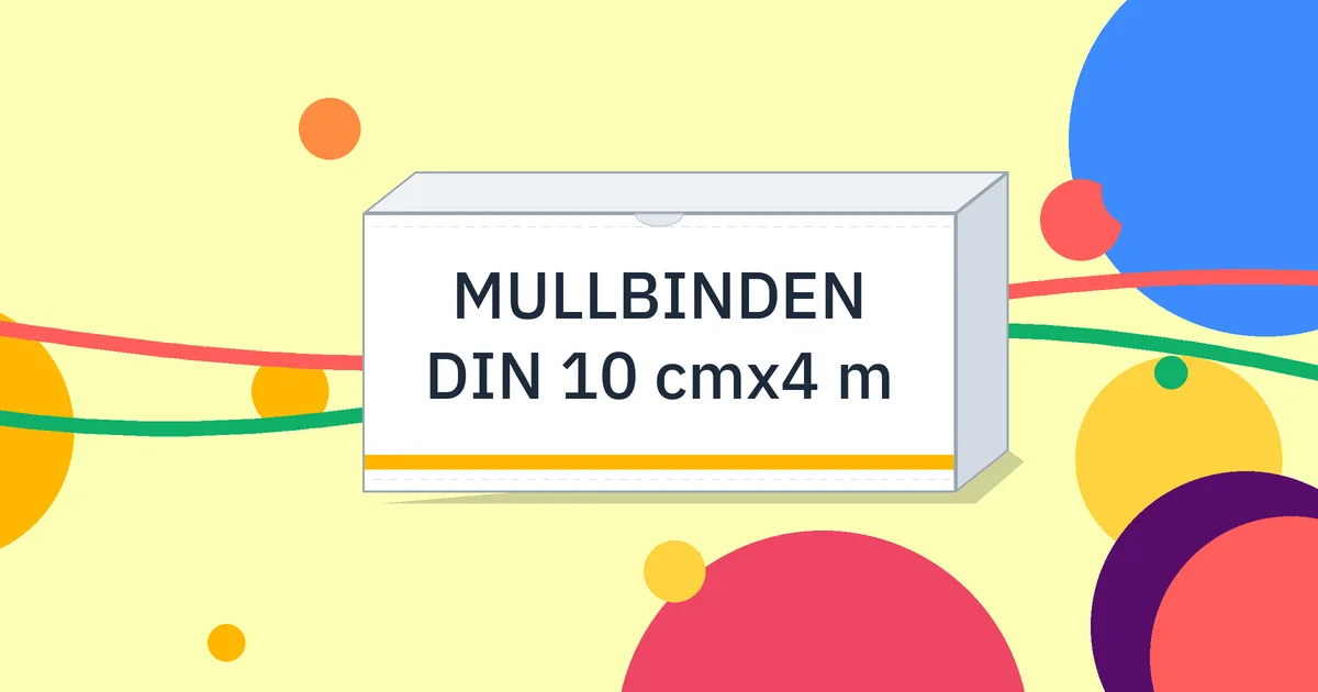Symbolbild: Packung mit der Aufschrift MULLBINDEN DIN 10 cmx4 m (PZN 03943340) – Verfügbarkeit und Bezug in Apotheken in Frankfurt am Main